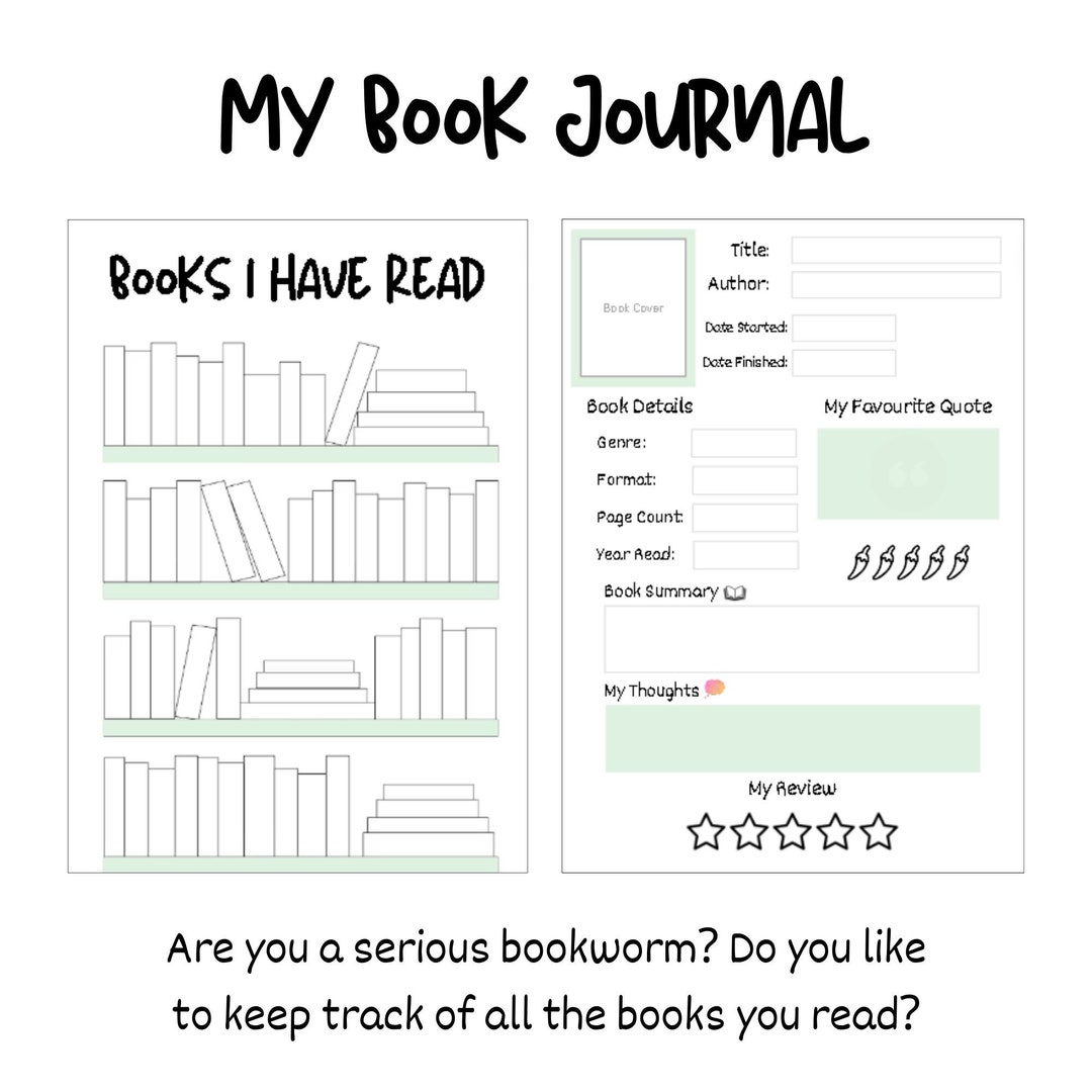 My Book Journal Interactive Book Journaling for Book Worms Book Tracker ...