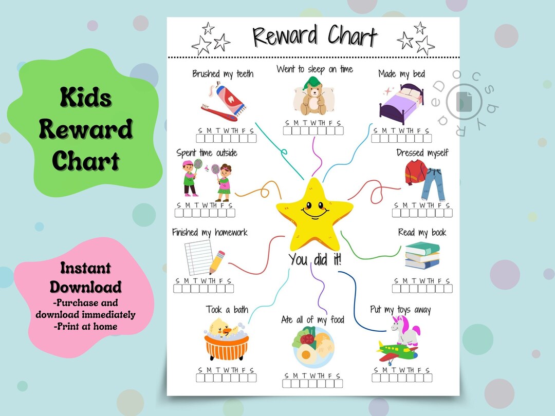 Kids Visual Reward Chart, Daily Routine, Children's Behavior ...