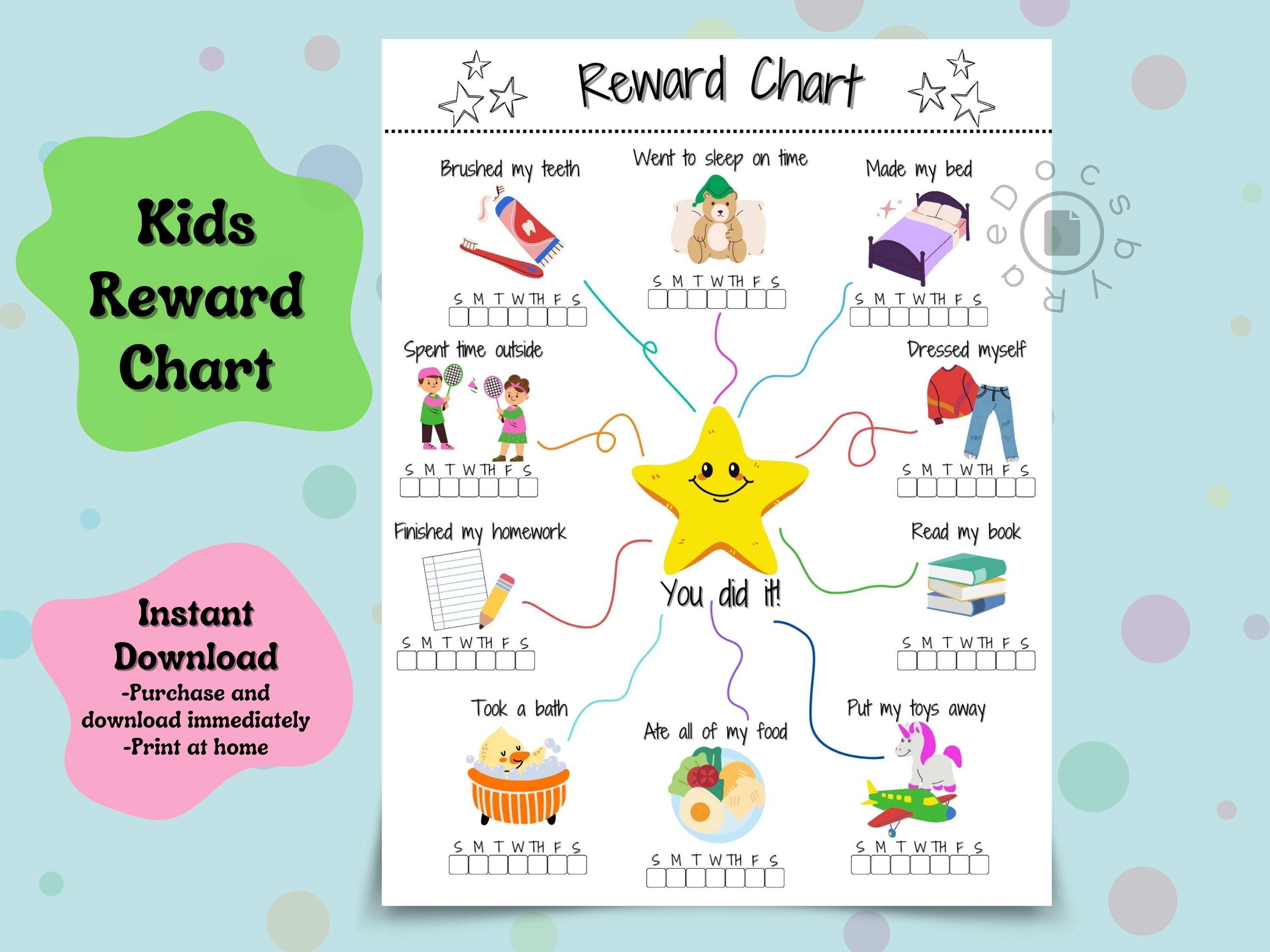 Kids Visual Reward Chart, Daily Routine, Children's Behavior ...