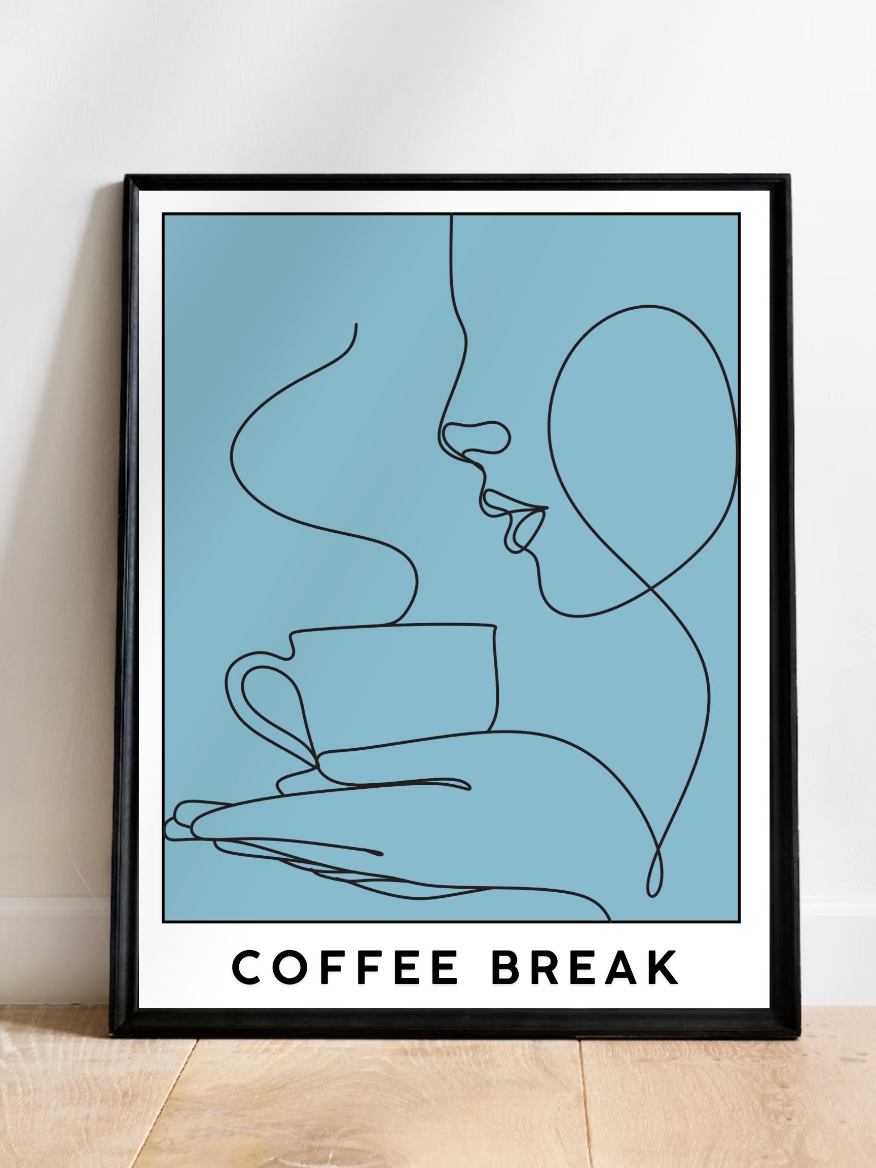 Coffee Break Poster 5 Color Options Coffee Break Print Set Coffee Lover ...