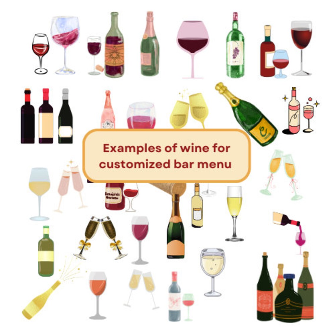 Signature Cocktail Menu, Customizable, Modern Editable Drink Menu ...