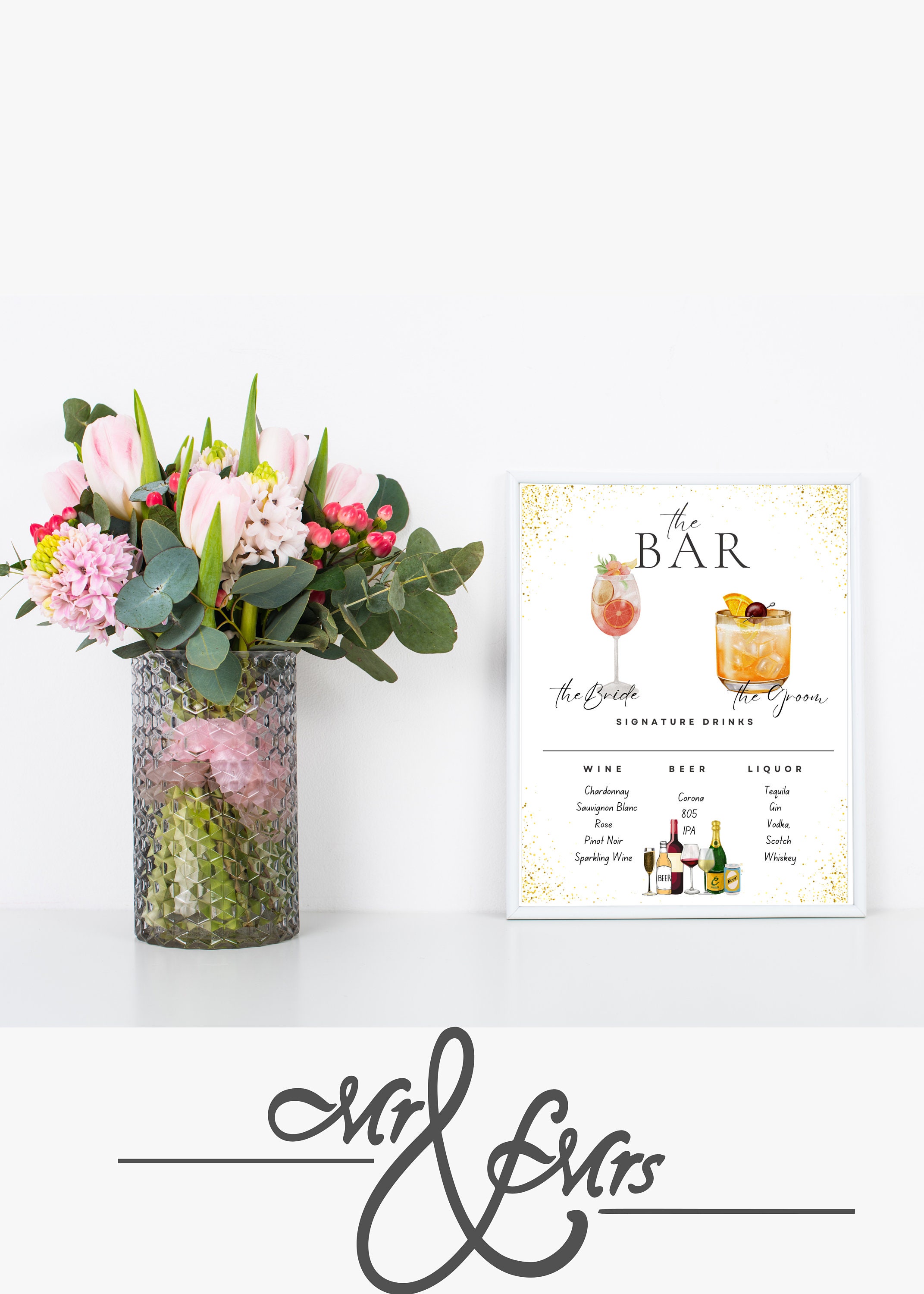 Signature Cocktail Menu, Customizable, Modern Editable Drink Menu ...