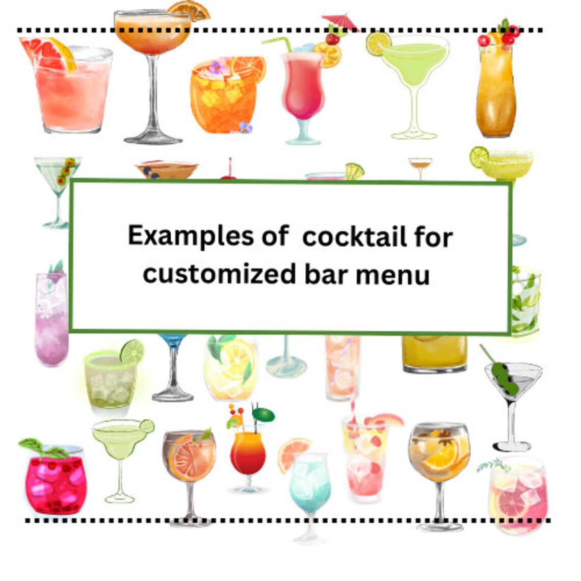 Signature Cocktail Menu, Customizable, Modern Editable Drink Menu ...