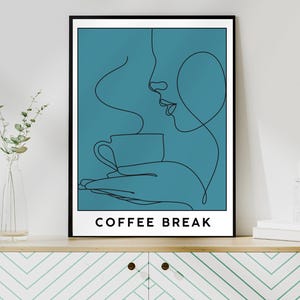Coffee Break Poster 5 Color Options Coffee Break Print Set Coffee Lover ...