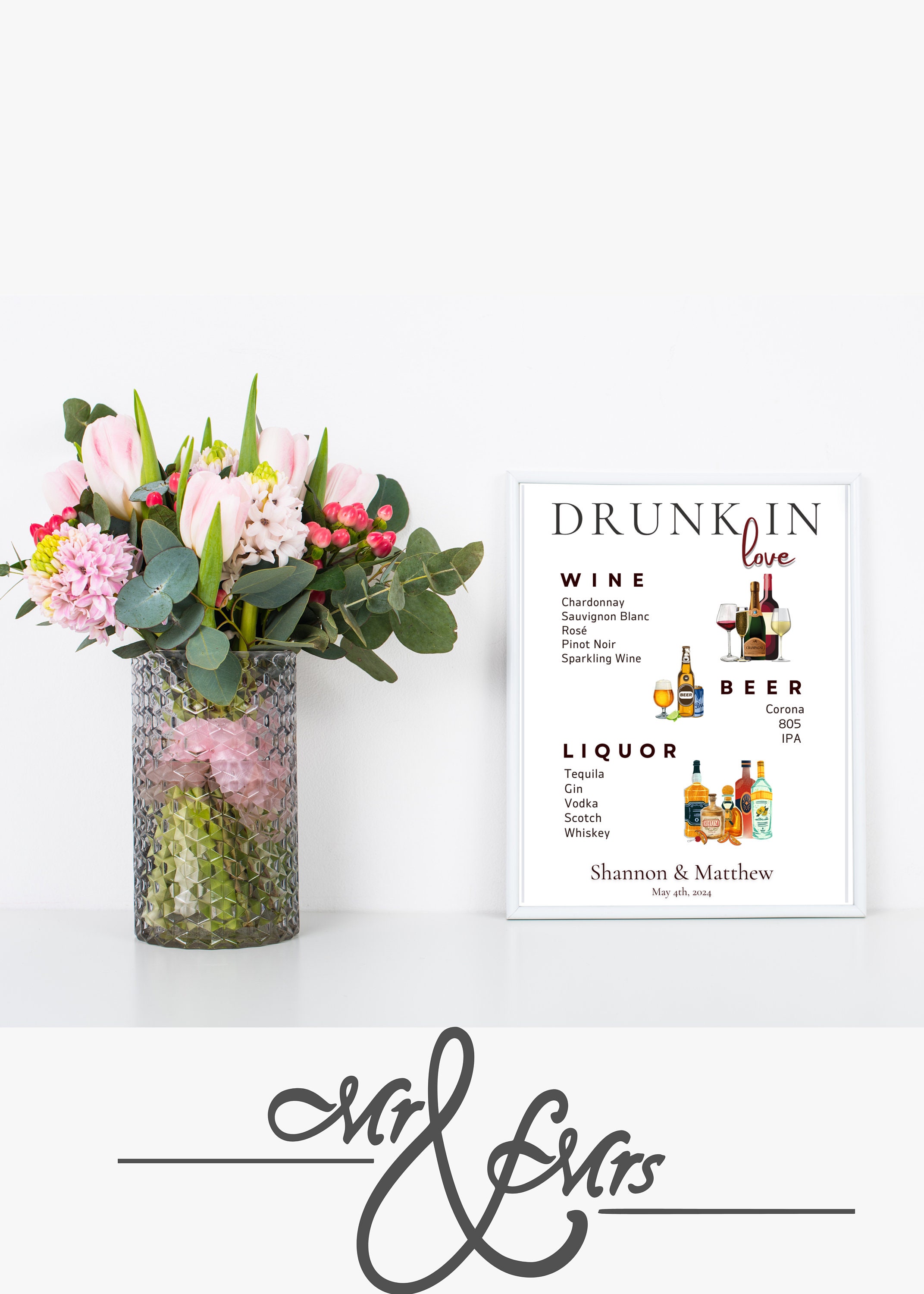 Editable Minimalist Cocktail Menu Template: Modern Printable Bar Menu ...