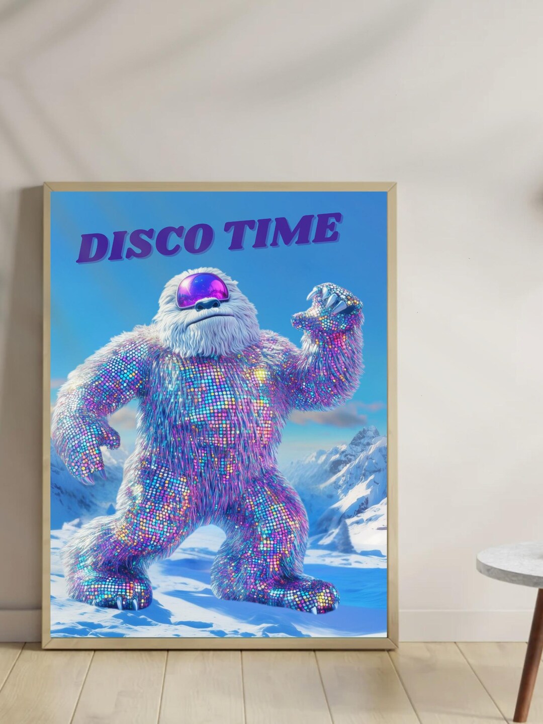 Dancing Yeti Poster Cabin Decor Apres Ski Poster Funky Wall Art for ...