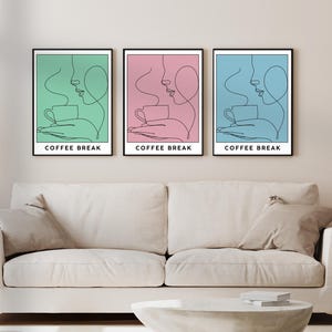 Coffee Break Poster 5 Color Options Coffee Break Print Set Coffee Lover ...