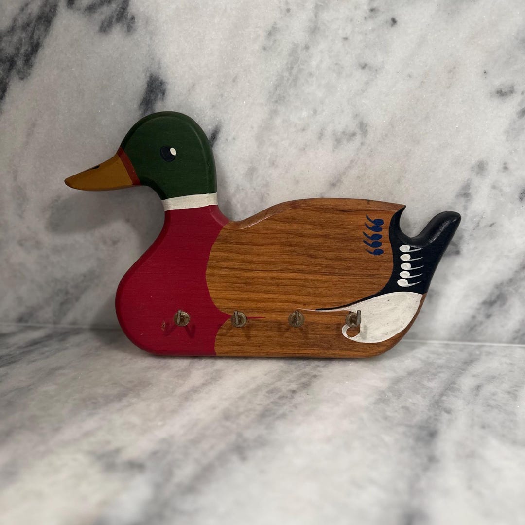 Wooden Duck With Hooks - Hand Painted - Etsy