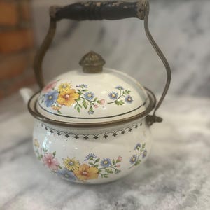 Tea Kettle Floral Design Vintage - Etsy