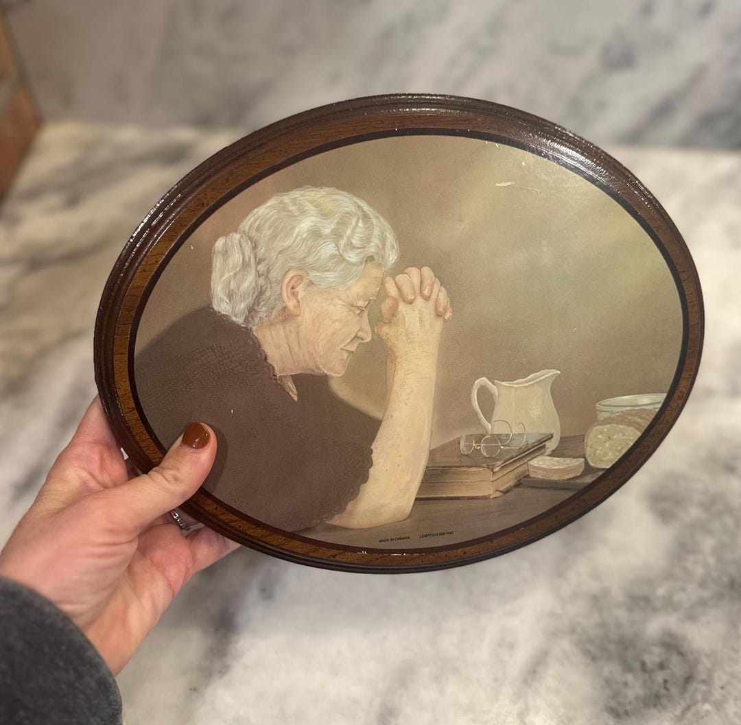 Gratitude - Vintage Picture Eric Enstrom on Wood Oval - Etsy