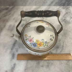 Tea Kettle Floral Design Vintage - Etsy