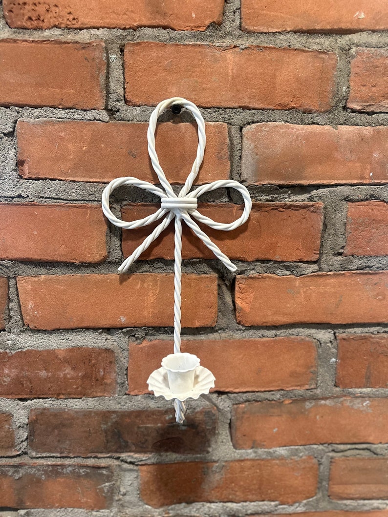Vintage White Wire Wall Sconce - Set of 2 - Etsy