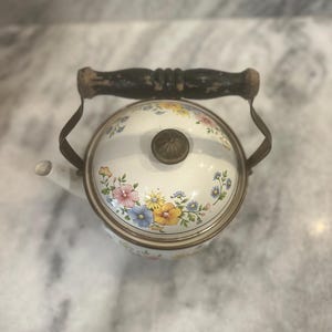 Tea Kettle Floral Design Vintage - Etsy