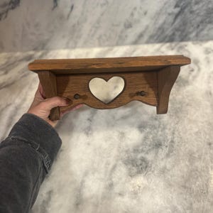 Wooden Shelf With Two Pegs and Heart Cut Out - Etsy