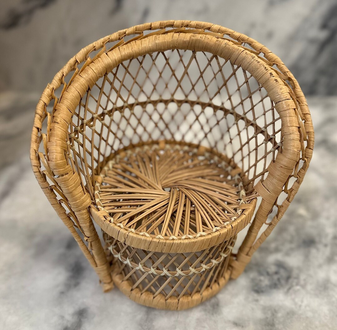 Vintage Wicker Doll Chair - Plant Stand - Etsy