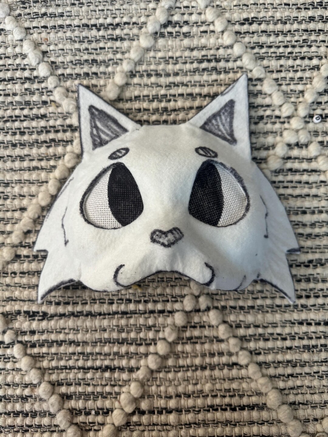 White Cartoony Cat Mask - Etsy