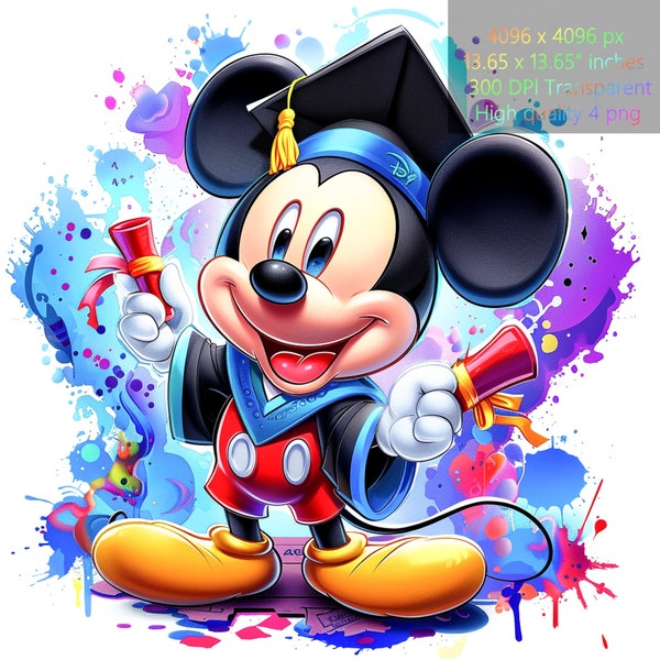 Mickey Graduation - Etsy