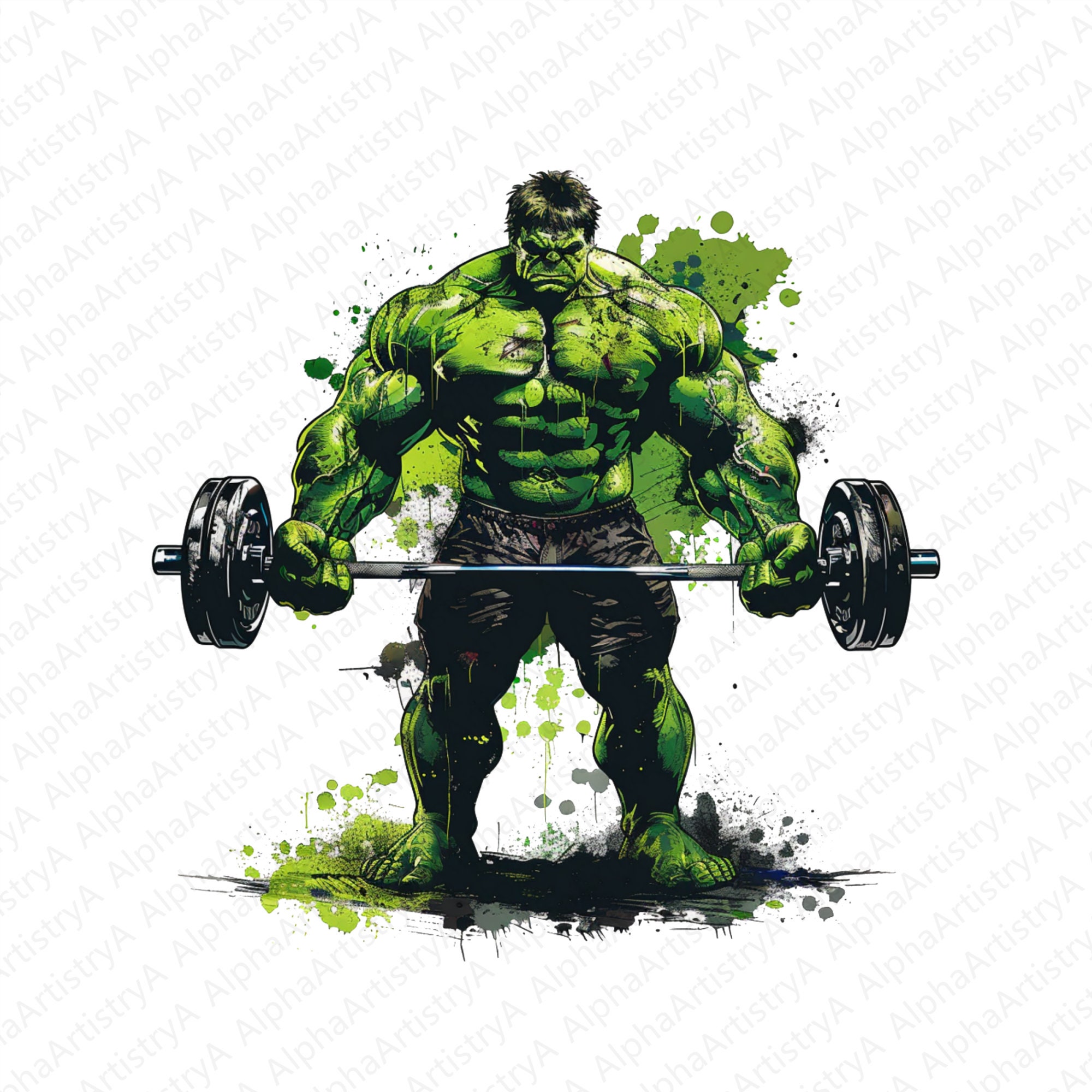 Hulk Pulling Dumbbells, Hulk Exercising, Powerful Giant, Hulk Png - Etsy
