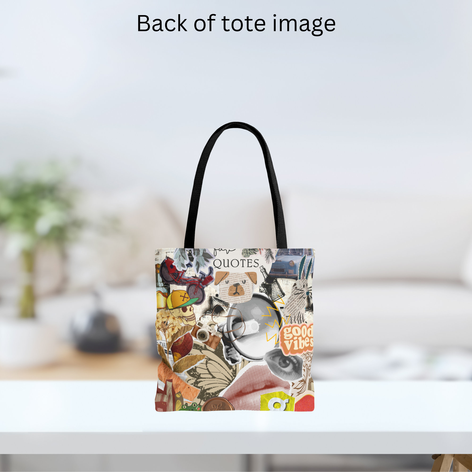 Scrapbook Tote Bag Collage Vintage Photo Gift Girl Book Bag Teen Mom ...