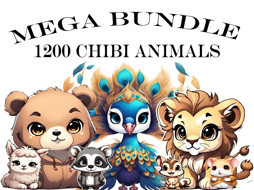 Cute Chibi Animals Mega Bundle - Etsy
