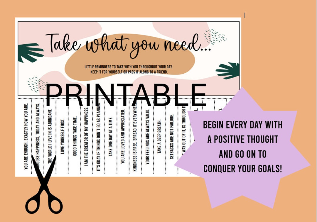Take What You Need | Printable | Abstract Design | Positive Reminders ...