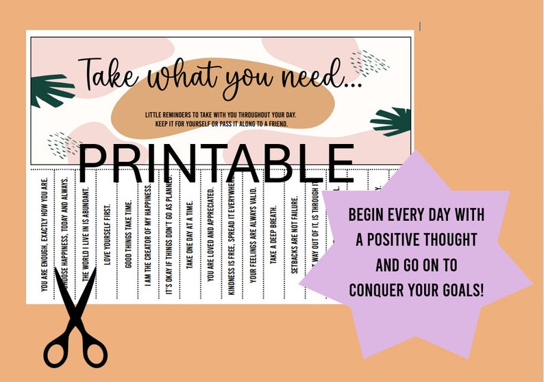 Take What You Need | Printable | Abstract Design | Positive Reminders ...