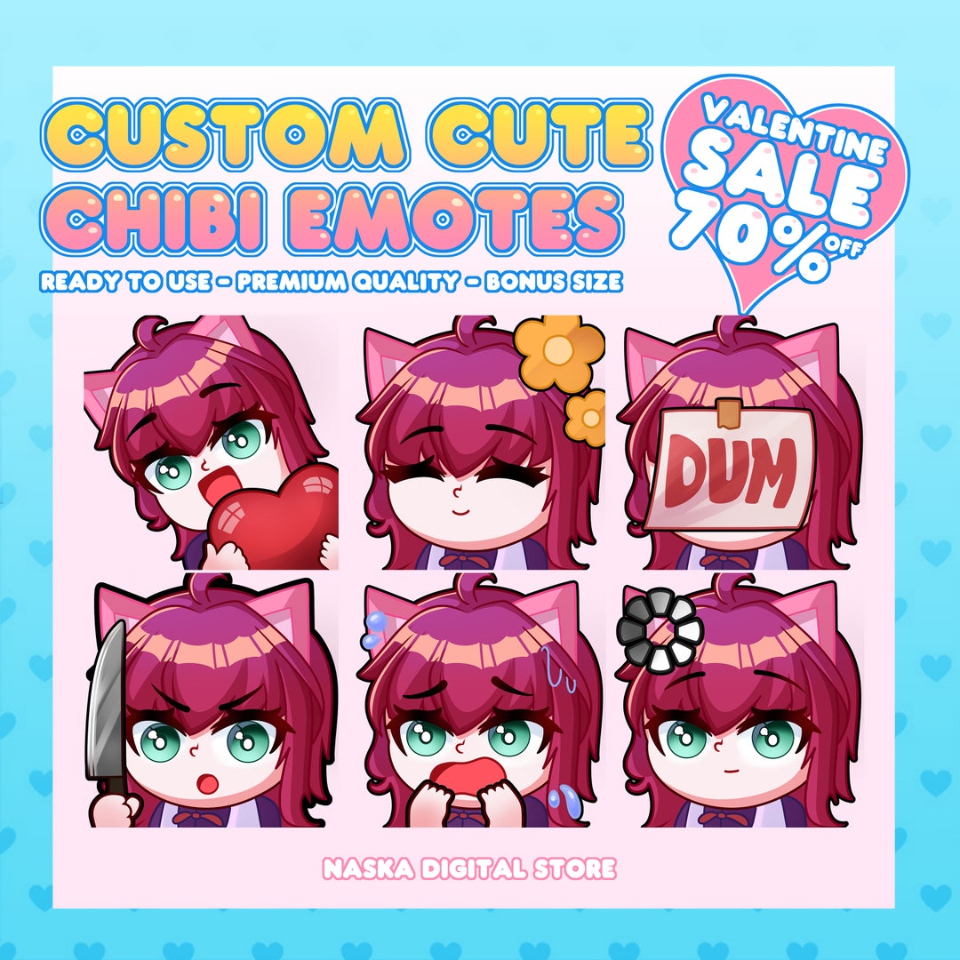 Custom Chibi Twitch Emotes Emote for Any Your Stream Needs Vtuber/pet ...