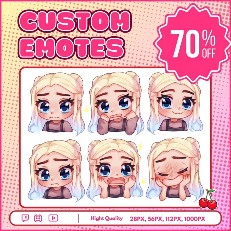 Custom Twitch or Kick Emotes Chibi Emotes Vtuber Emotes Chibi Style ...