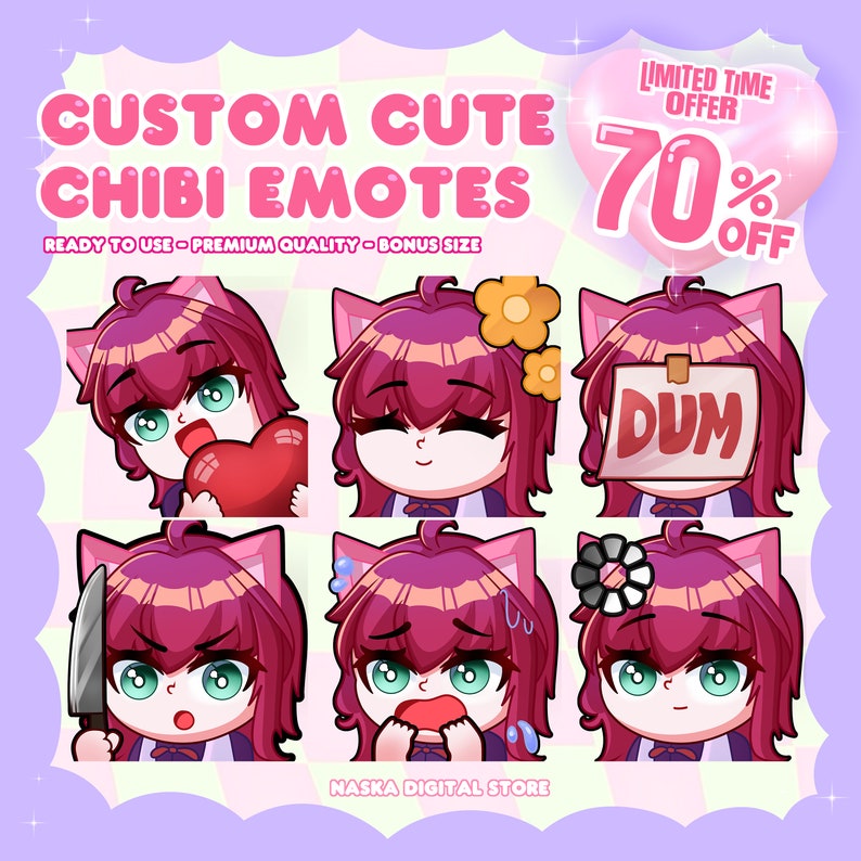 Custom Twitch Emotes Kick Emote and Animated Emotes Vtuber/pet Cute ...
