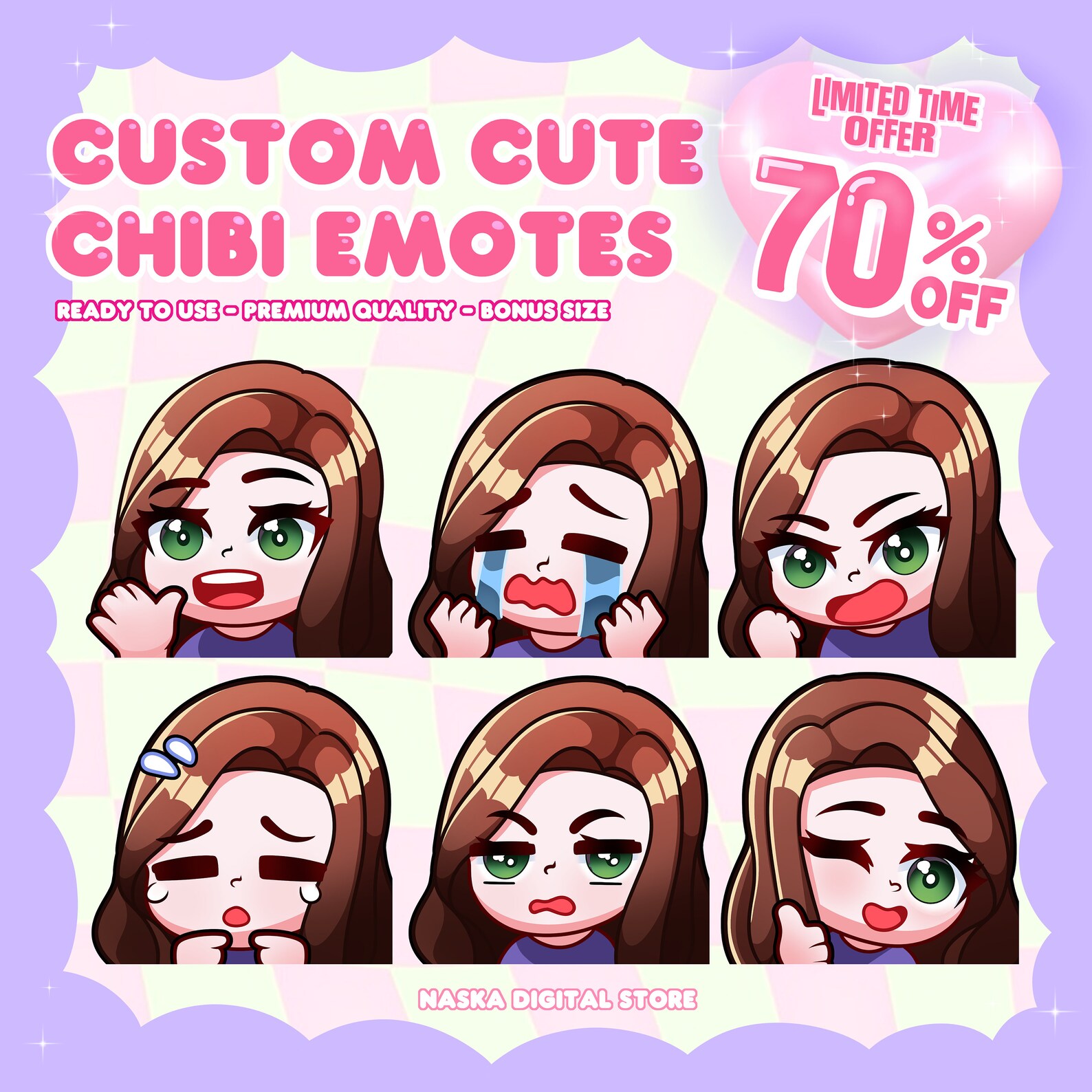 Custom Twitch Emotes Kick Emote and Animated Emotes Vtuber/pet Cute ...