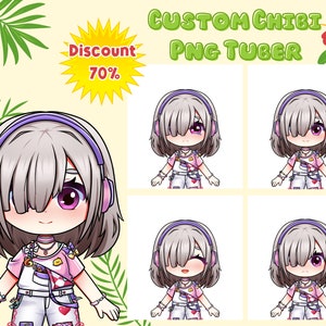 Custom PNG Tuber Chibi PNG Tuber Cute PNG Tuber Live 2D Stream - Etsy