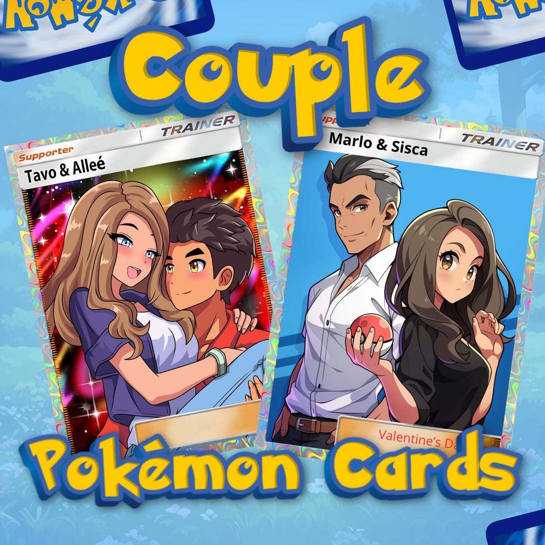 Pokémon Card, Valentine's Day Gift, Custom Pokémon Trainer Card ...