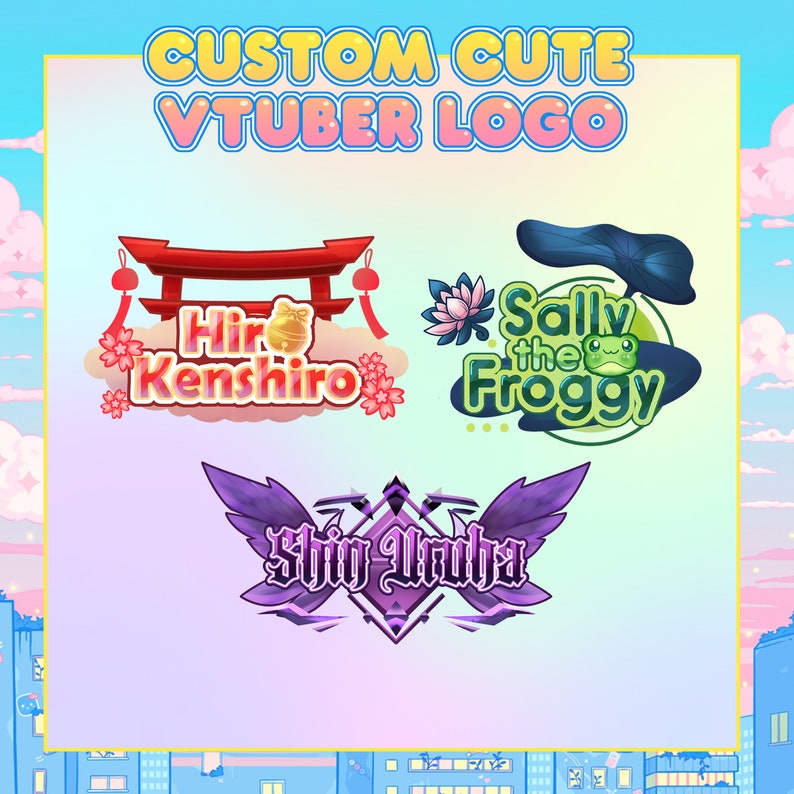 Custom Vtuber Logo Vtuber, Custom Cute Vtuber Logo Commission Cute Kawaii Logo, Streaming Logo ...