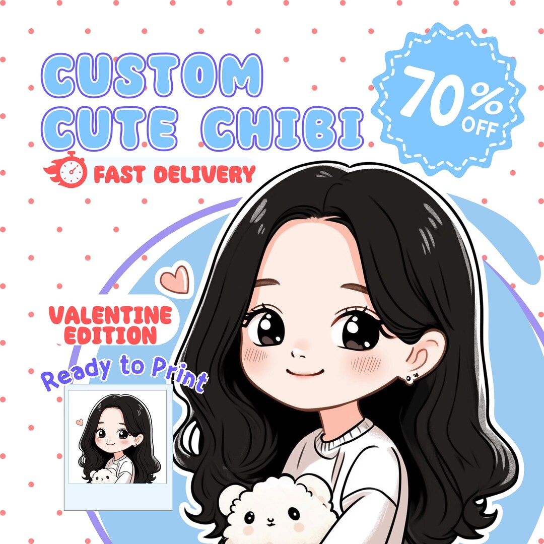 Custom Chibi Drawing, Personalized Chibi Portrait for Couples, Unique ...