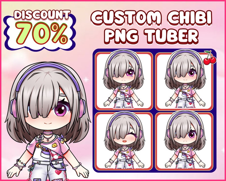 Anime PNG Tuber Chibi PNG Tuber PNG Tuber Live 2D Cute Png Tuber - Etsy