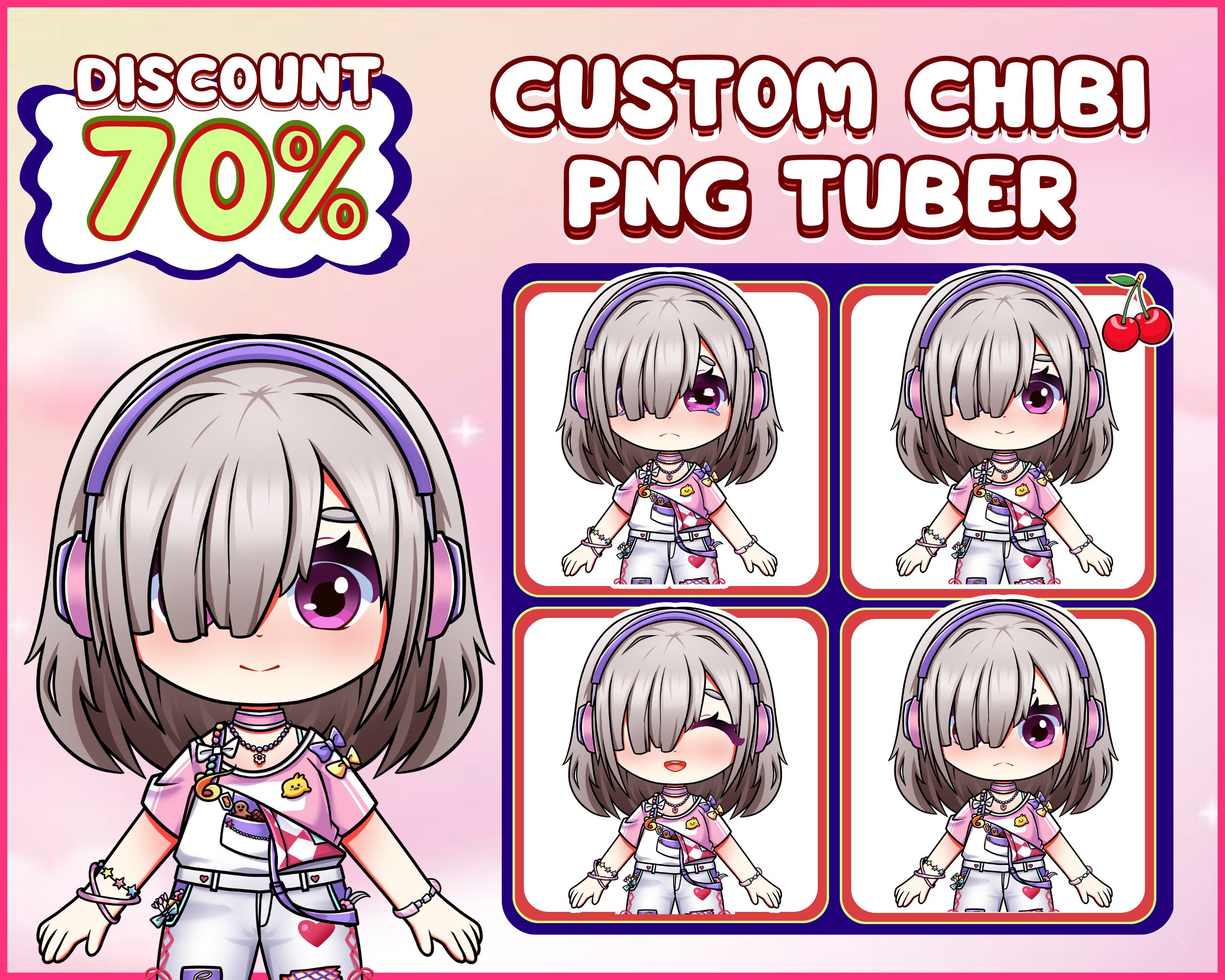 Anime PNG Tuber Chibi PNG Tuber PNG Tuber Live 2D Cute Png Tuber - Etsy