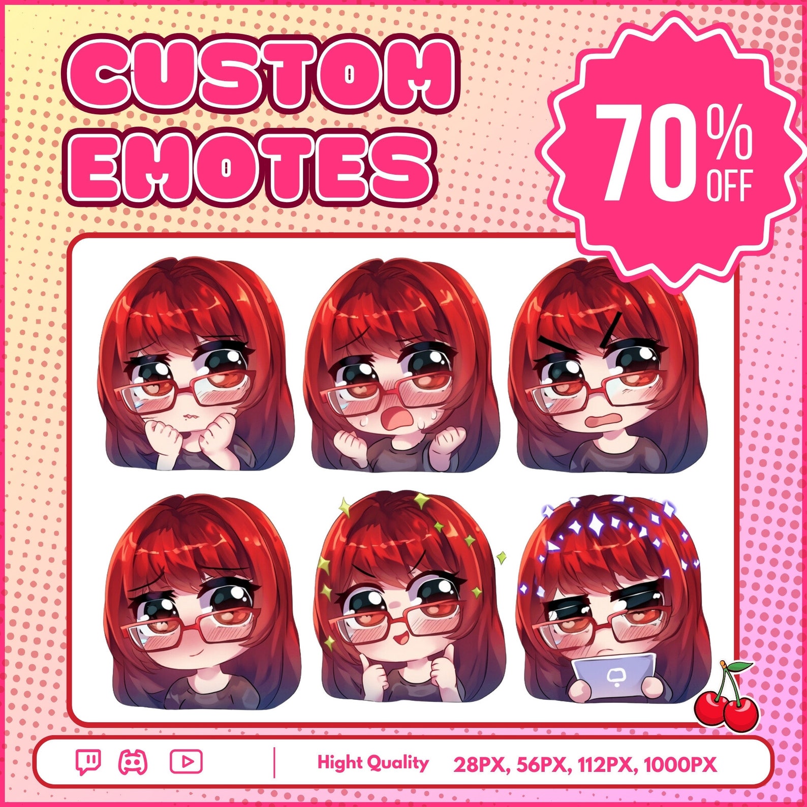 Custom Twitch or Kick Emotes Chibi Emotes Vtuber Emotes Chibi Style ...
