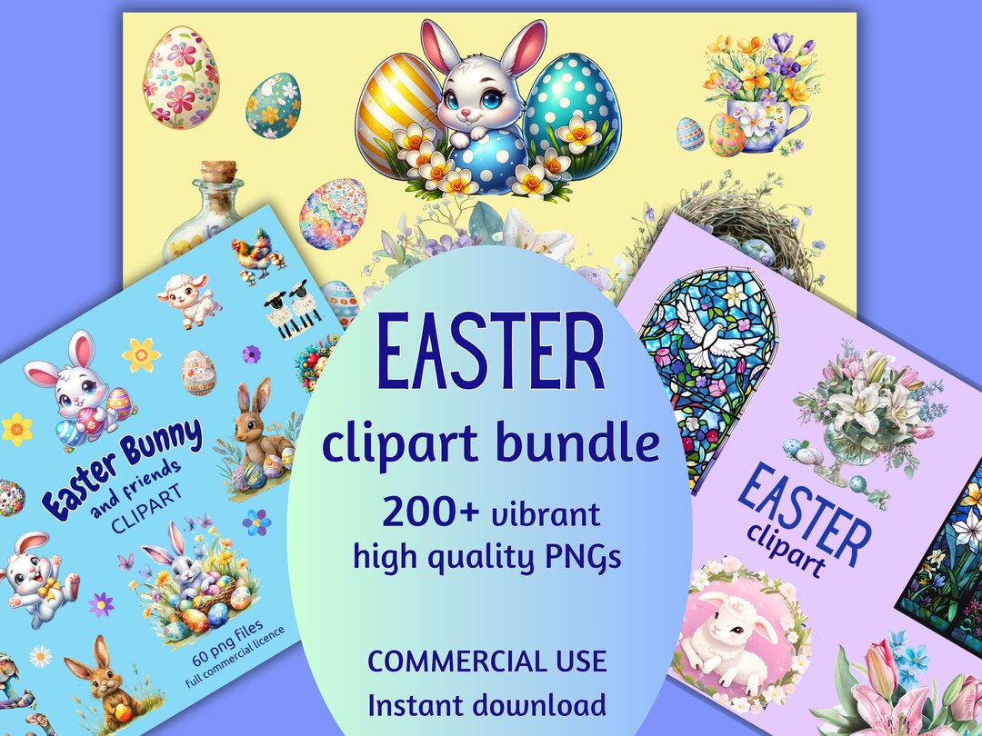 Easter Clipart Bundle. Over 200 Vibrant Pngs for Crafting, Designing ...