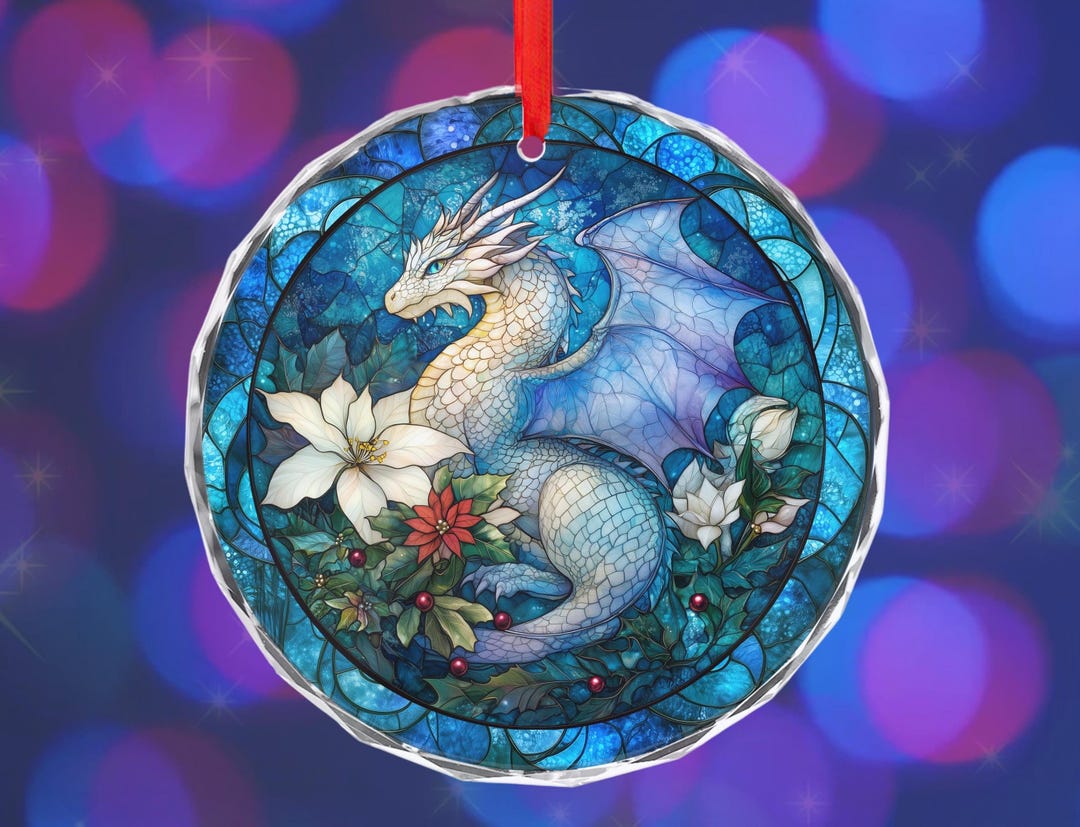 Stained Glass Dragon Ornament: Crystal Glass Fantasy Decor - Etsy