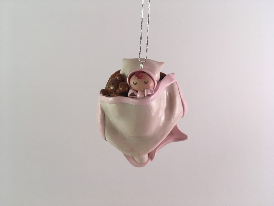 Walnut Shell Baby Miniature Sculpture Cute Little Baby Shower Favor ...