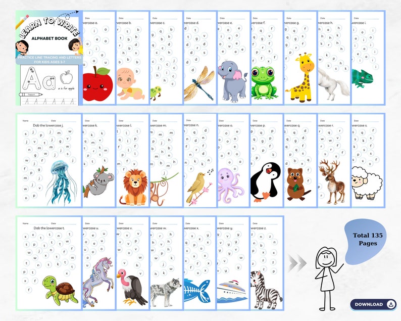Fun Alphabet Activity Book for Kids / Alphabet Learning / Alphabet ...