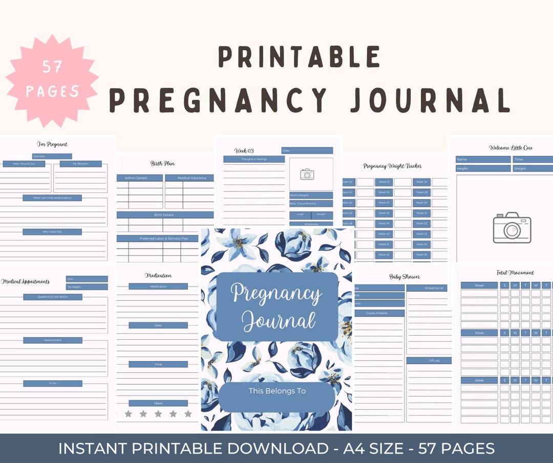 Pregnancy Planner Printable, Printable Pregnancy Journal, Expecting Mom ...