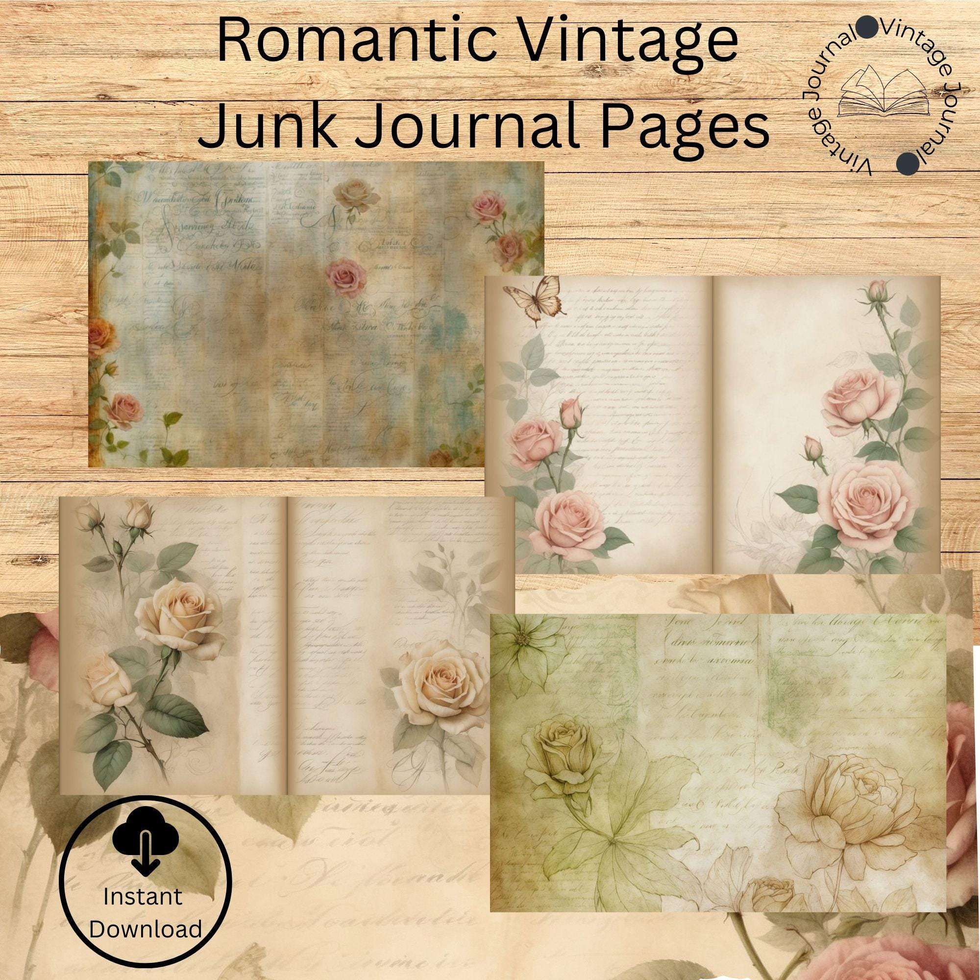 Romantic Vintage Junk Journal Pages for Love Letters & Journals - Etsy