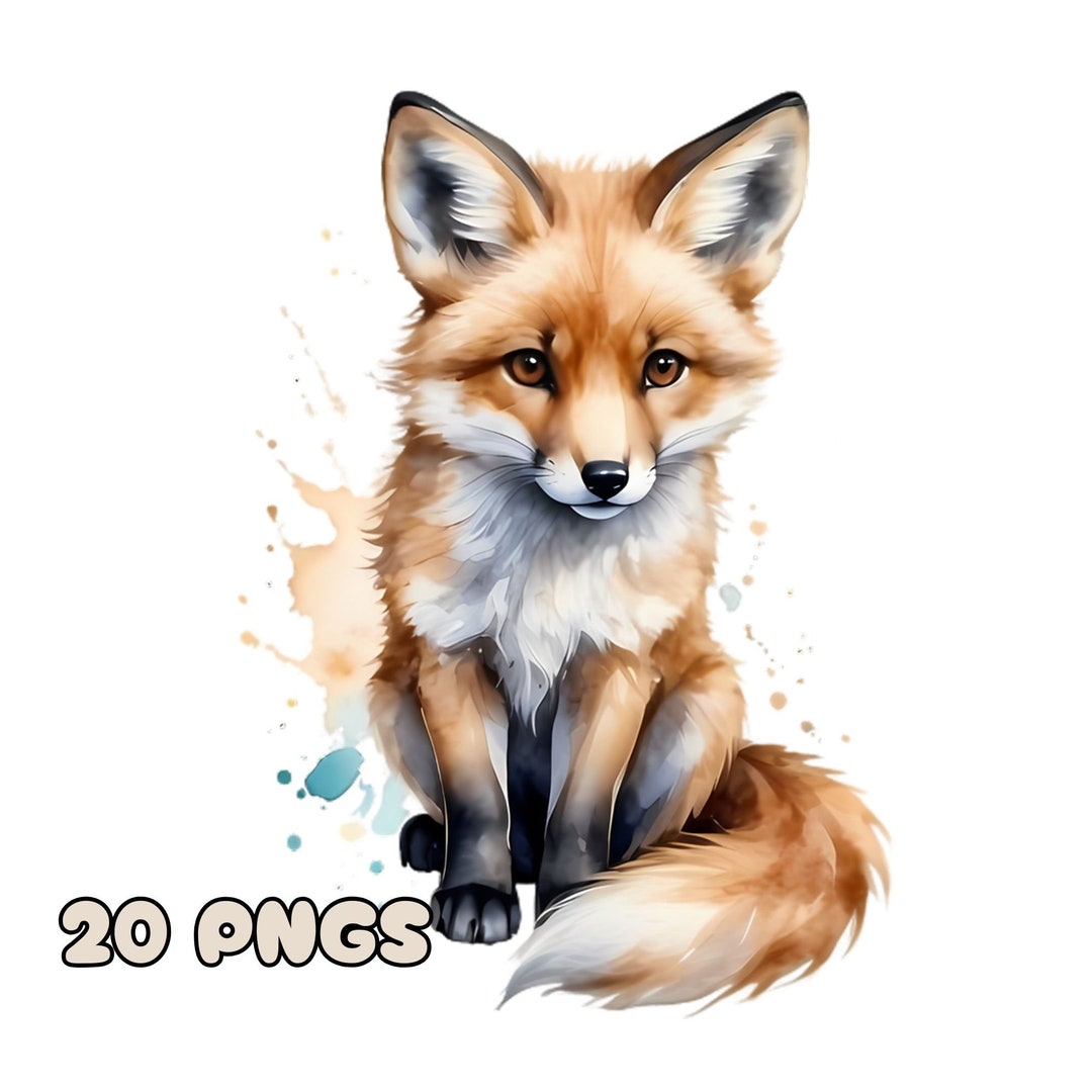 Fox Clipart | Watercolor Fox PNGS | Watercolor Animal Illustration ...