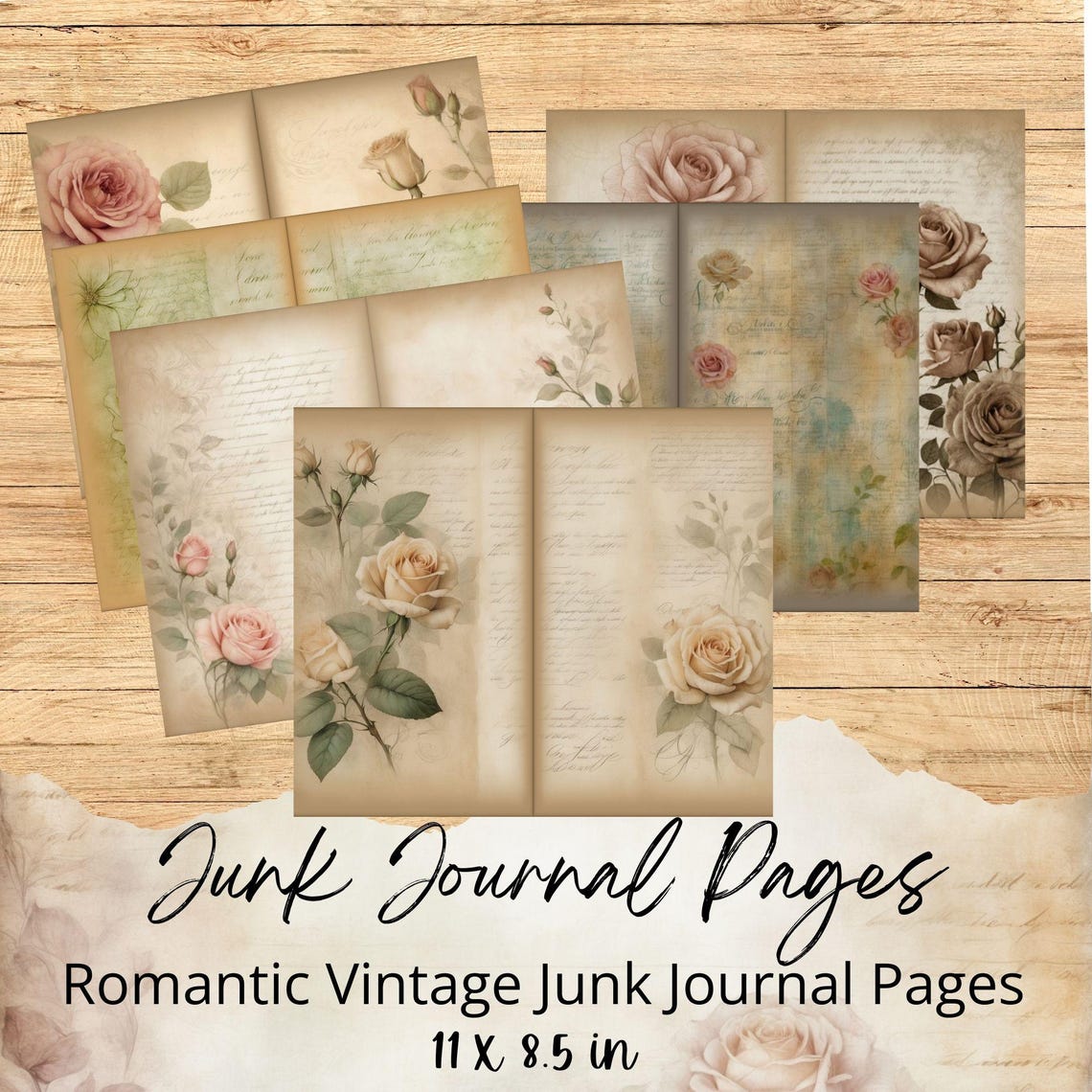 Romantic Vintage Junk Journal Pages for Love Letters & Journals - Etsy