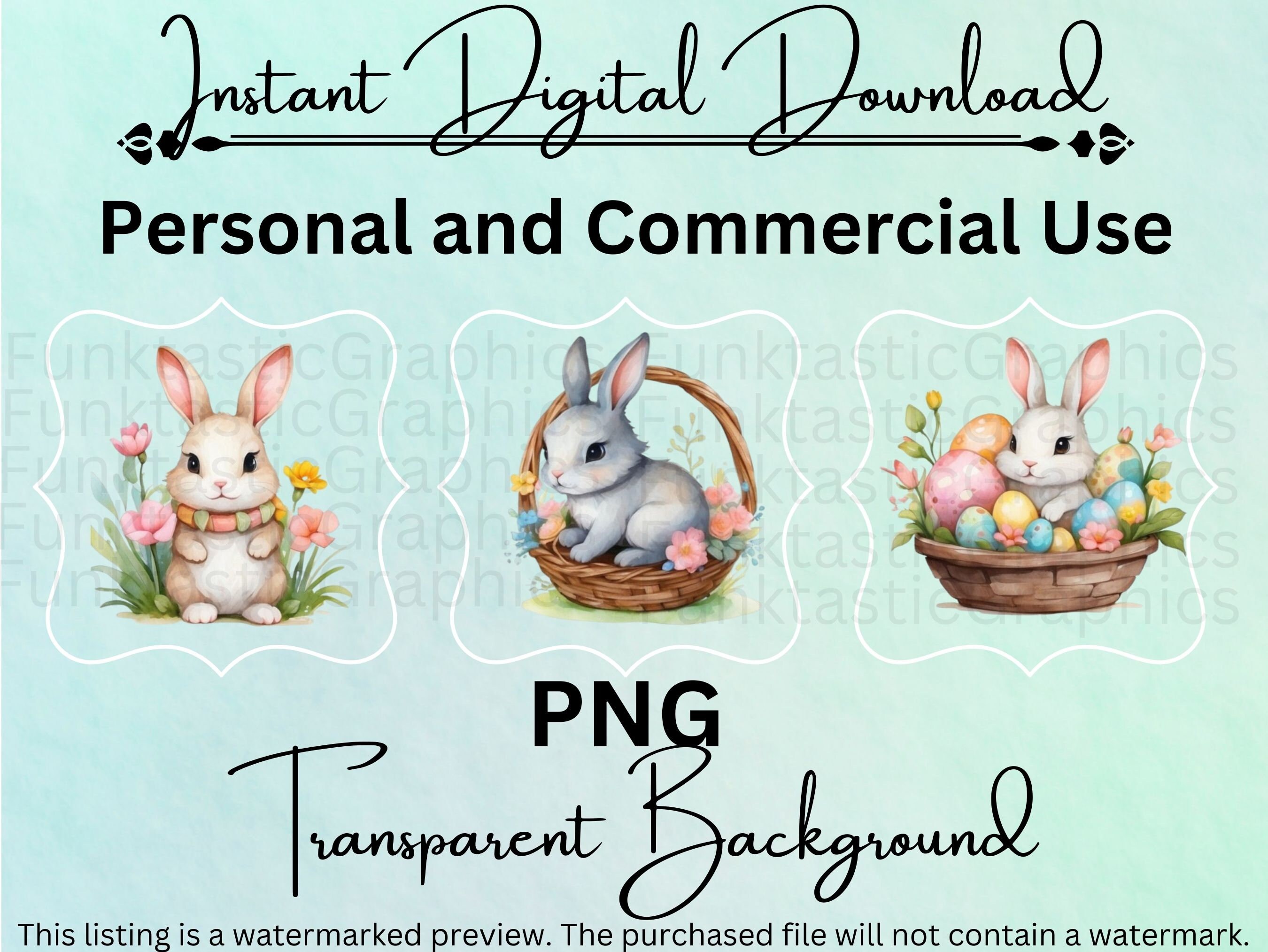 Easter Bunny Png Easter Bunny Clipart Easter Sublimations Watercolor ...