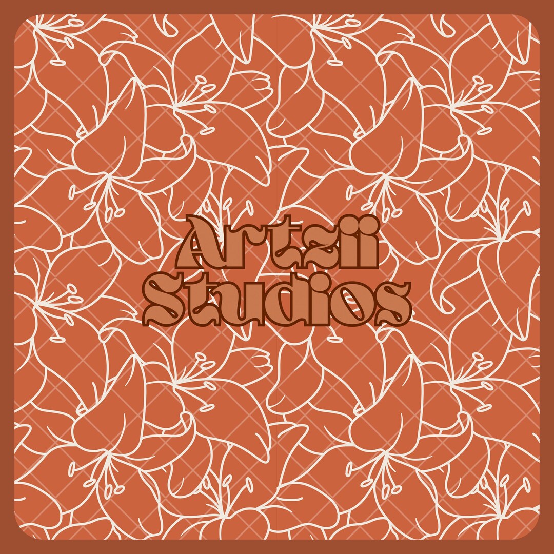 Minimal Lilies, Lilies Flower Seamless Pattern, Retro Background ...