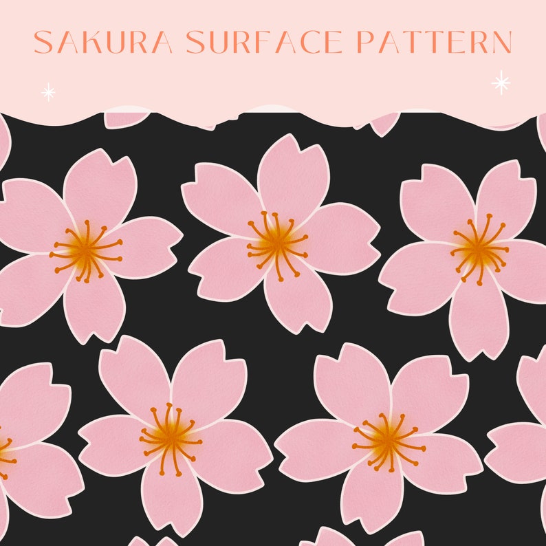 Sakura Flower, Sakura Flower Seamless Pattern, Retro Background ...