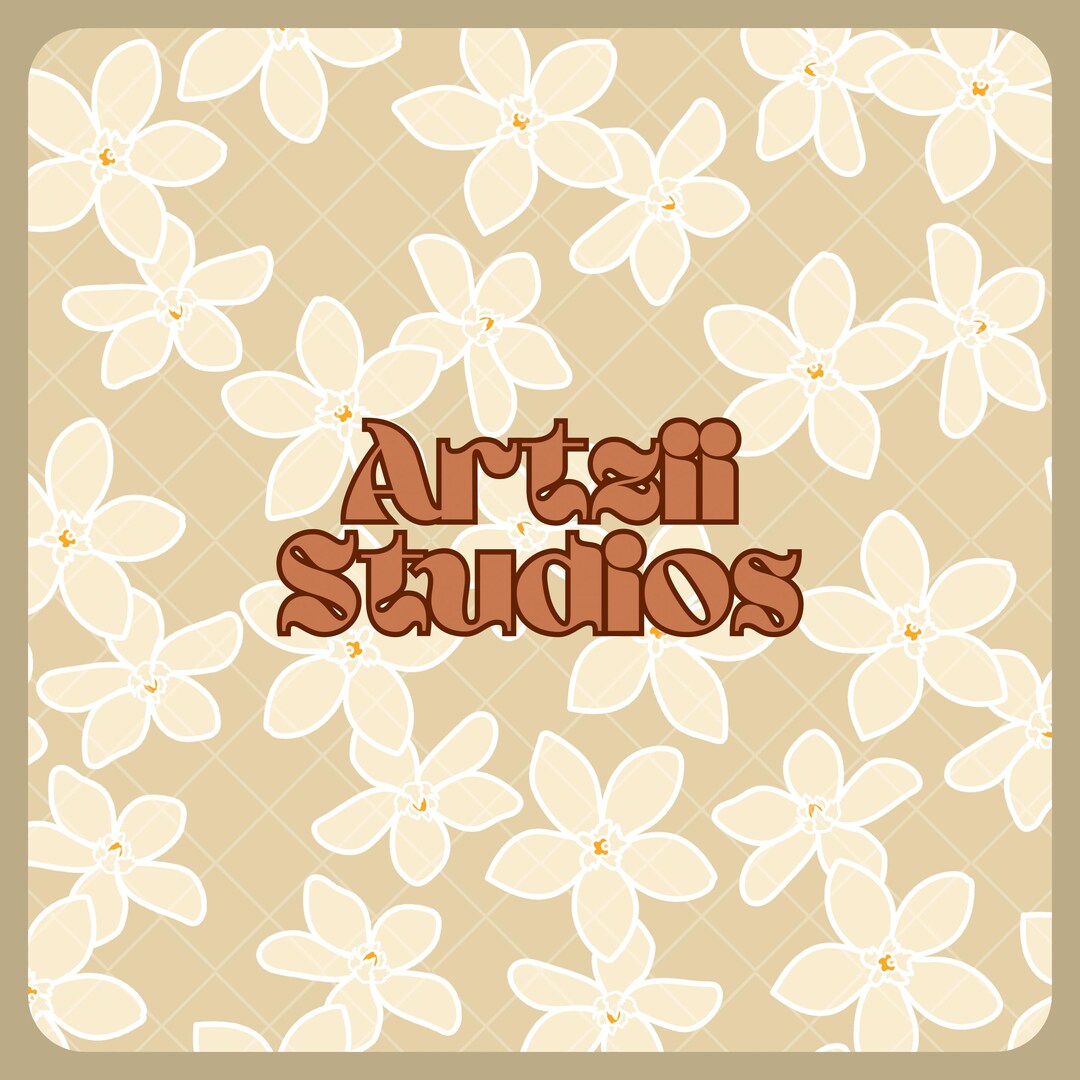 Pikake, 2 Tone Pikake Seamless Pattern, Retro Background, Printable ...