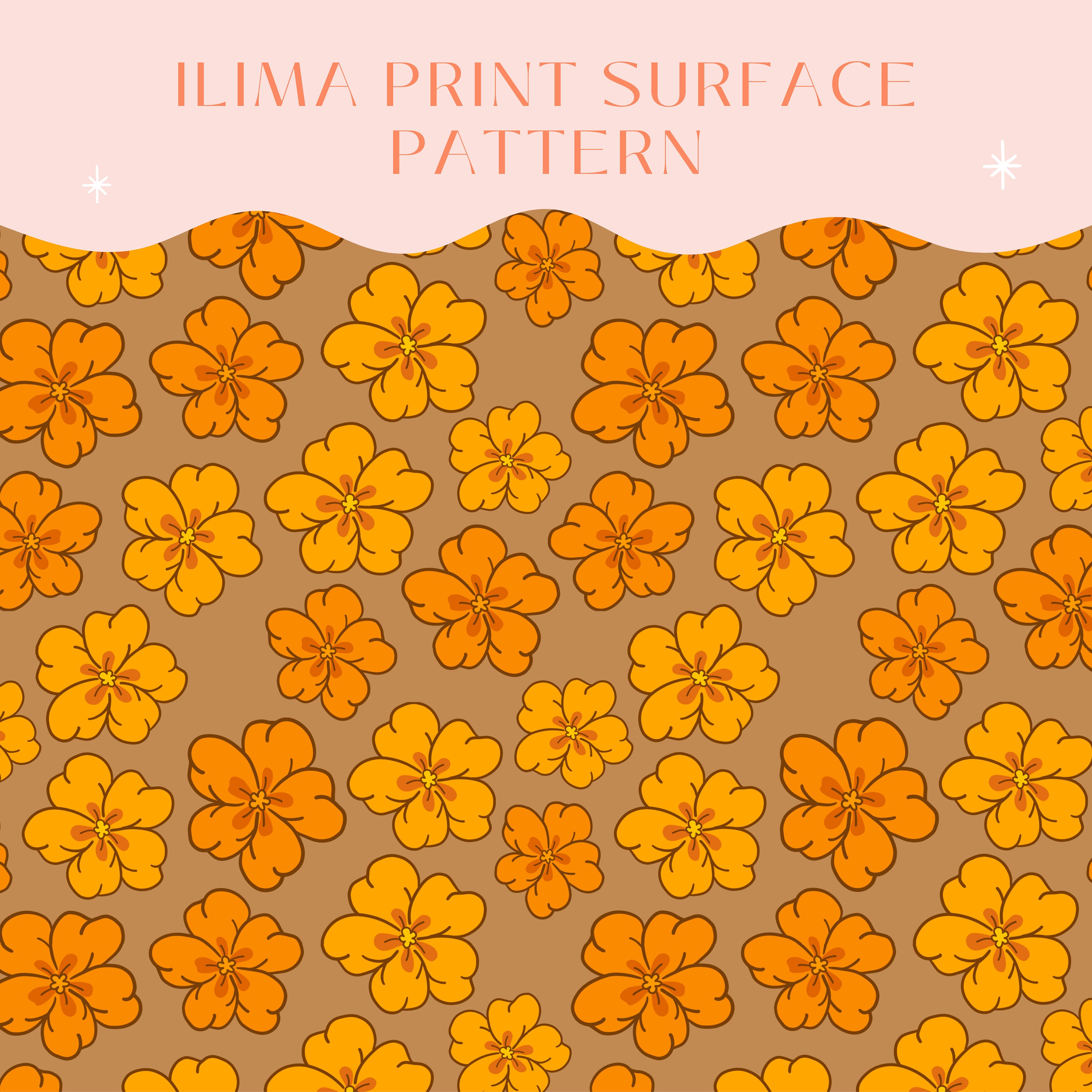 Ilima Flower, Ilima Flower Seamless Pattern, Retro Background ...